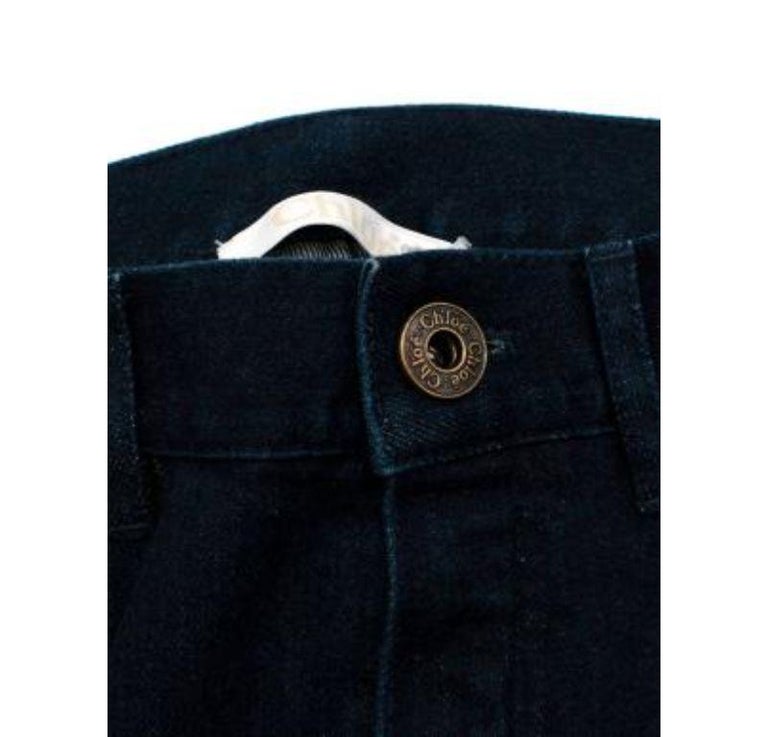 Chloe Button Hem Wide Leg Jeans For Sale at 1stDibs