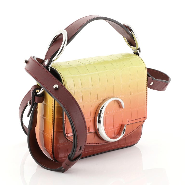 Chloe C Crossbody Bag Ombre Crocodile Embossed Leather Mini at 1stDibs ...