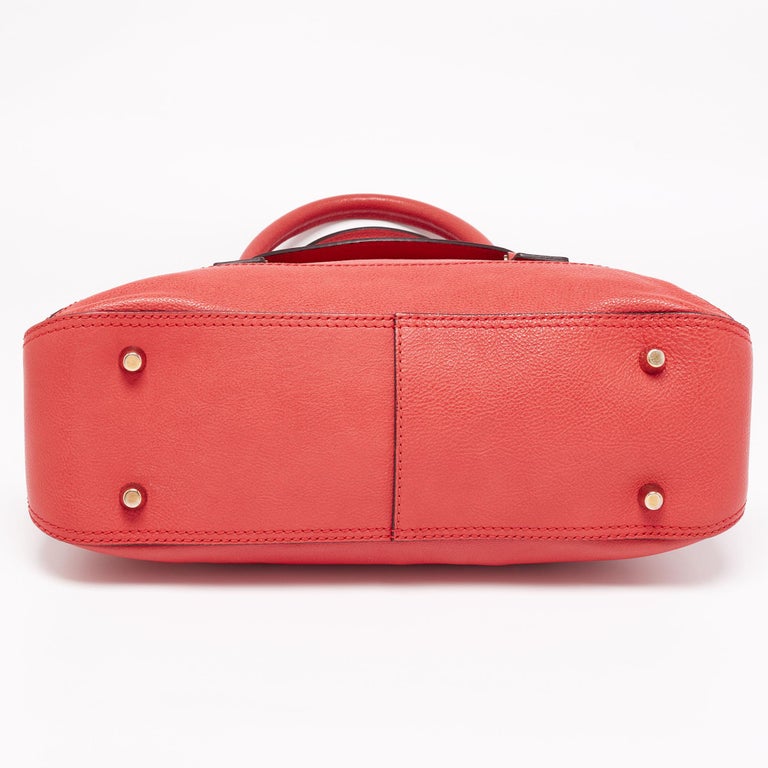 Chloe Candy Red Leather Front Pocket Satchel For Sale at 1stDibs