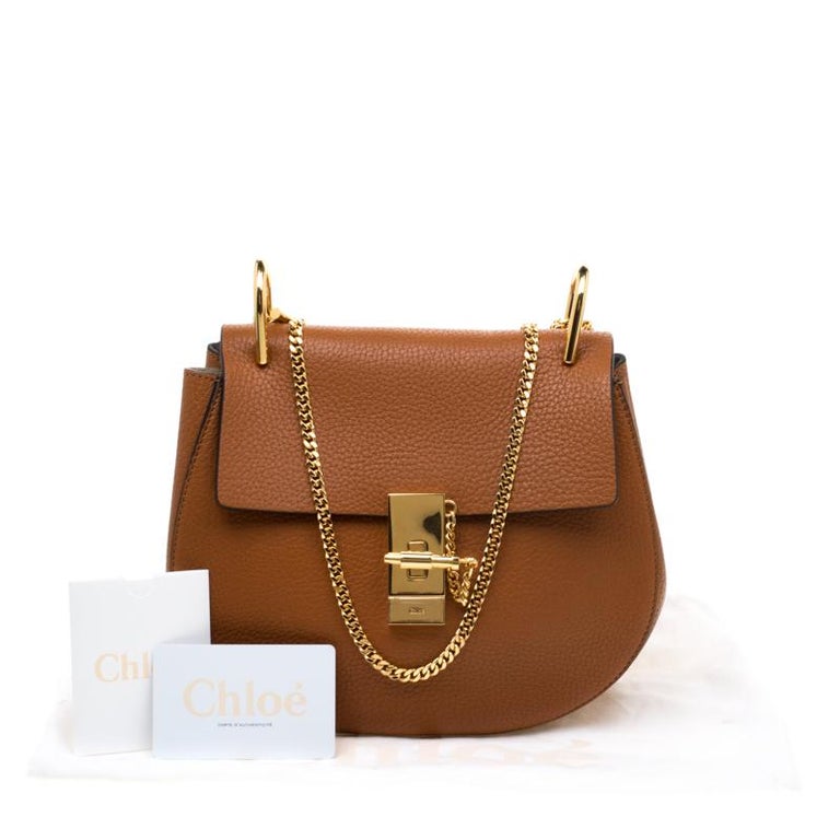 Chloe Caramel Leather Medium Drew Shoulder Bag For Sale at 1stDibs