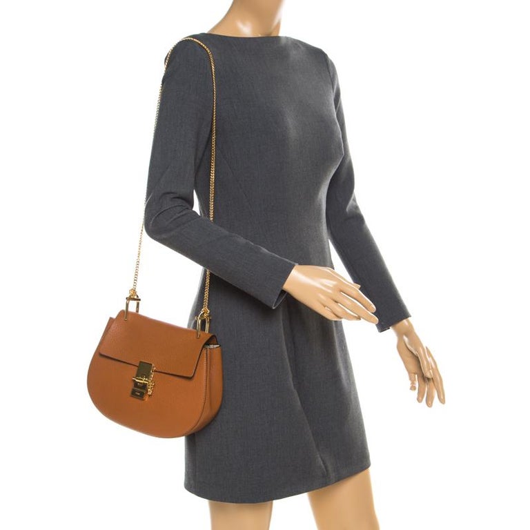 Chloe Caramel Leather Medium Drew Shoulder Bag For Sale at 1stDibs