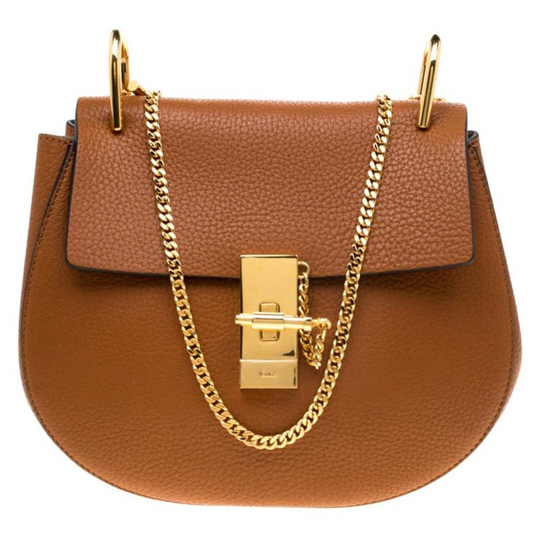Chloe Caramel Leather Medium Drew Shoulder Bag For Sale at 1stDibs
