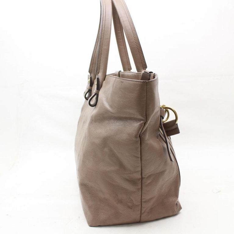 Chloé Chloé Large Zip Shopper Tote 869608 Brown Leather Shoulder Bag ...