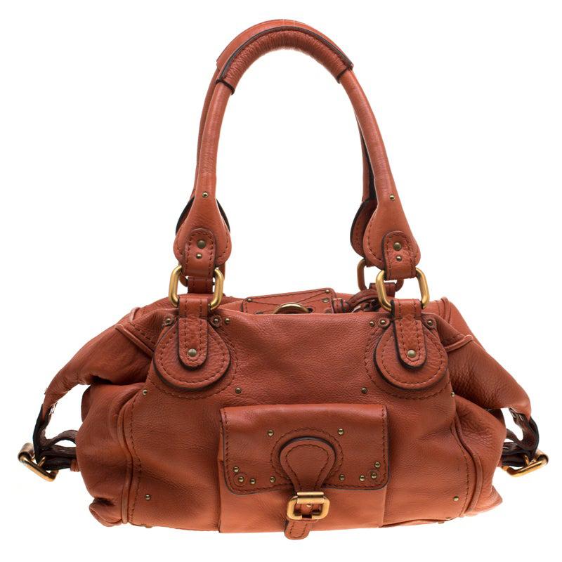 Chloe Copper Leather Front Pocket Paddington Satchel For Sale at 1stDibs