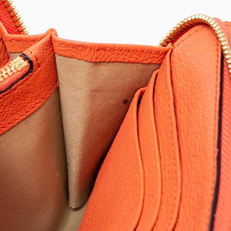 Chloe Coral Orange Leather Elsie Zip Around Continental Wallet For Sale ...
