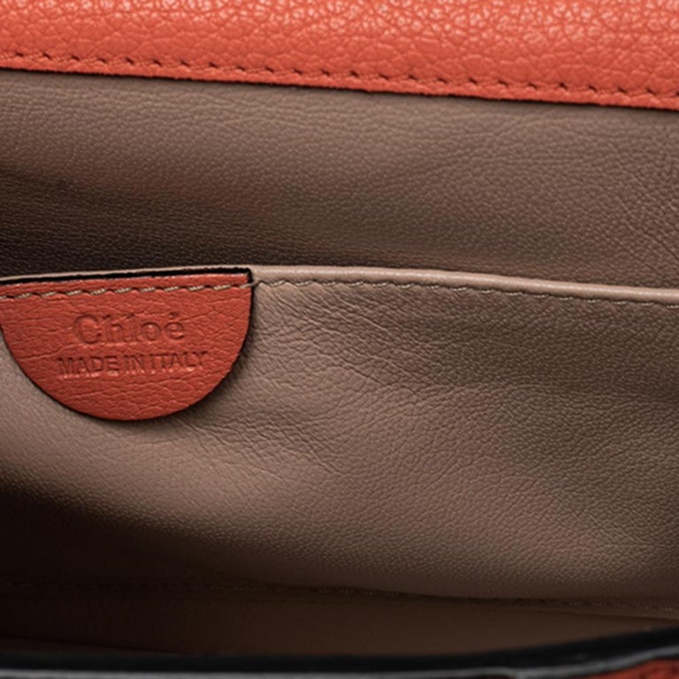 Chloe Coral Orange Leather Small Elsie Shoulder Bag at 1stDibs