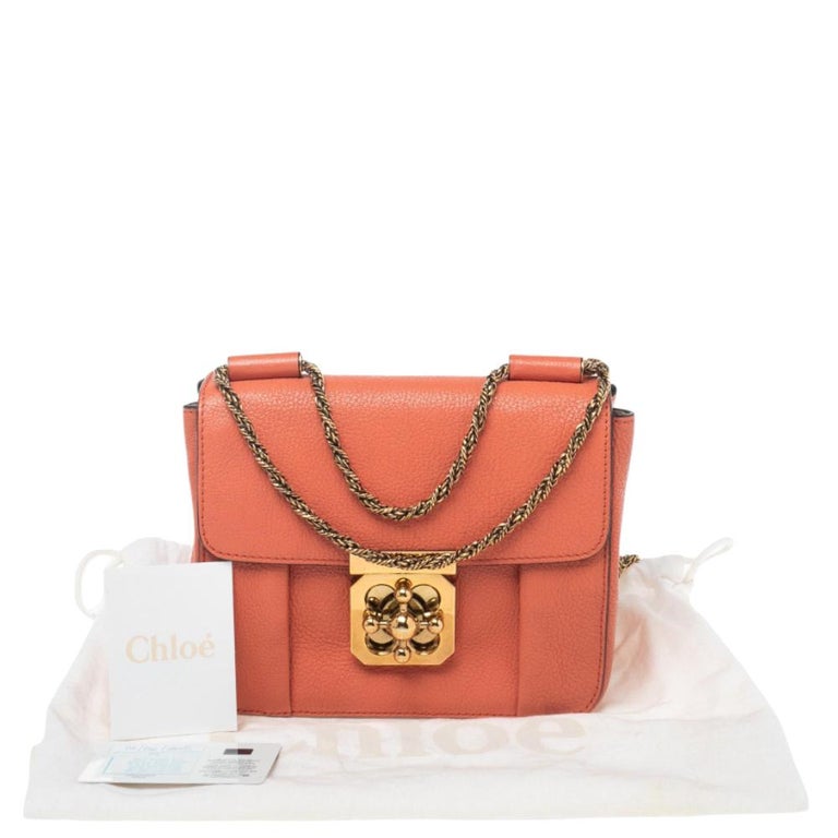 Chloe Coral Orange Leather Small Elsie Shoulder Bag at 1stDibs