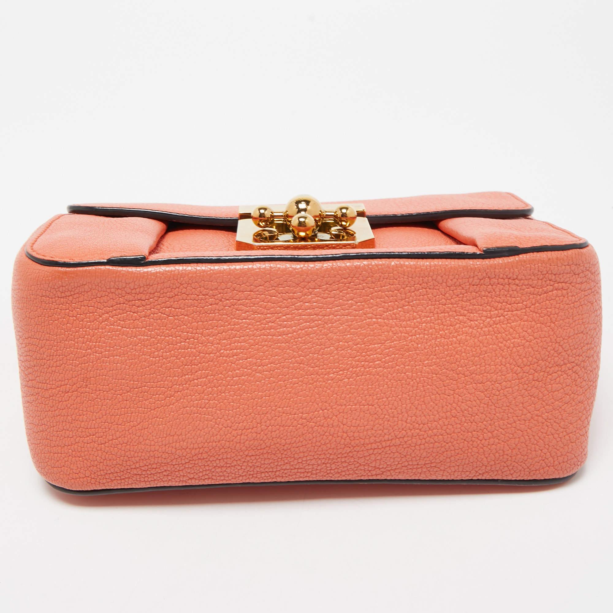 Chloe Coral Orange Leather Small Elsie Shoulder Bag For Sale at 1stDibs