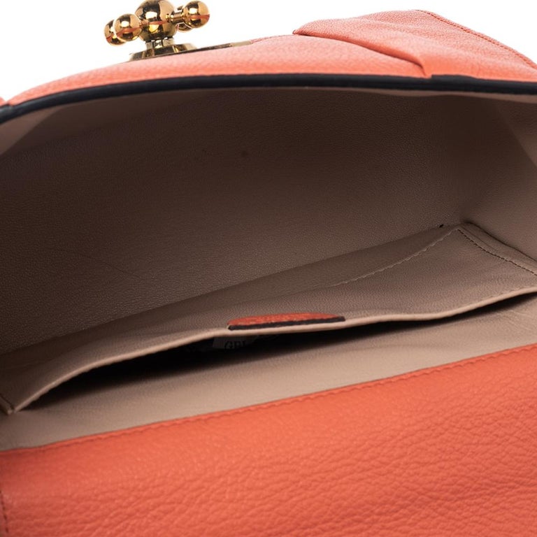 Chloe Coral Orange Leather Small Elsie Shoulder Bag at 1stDibs