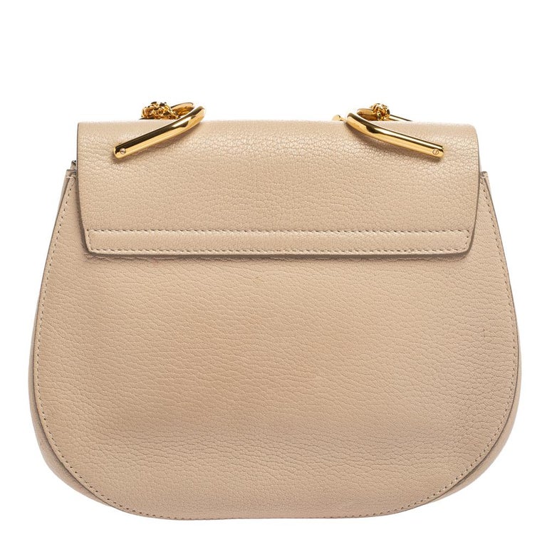 Chloé Cream Leather Medium Drew Shoulder Bag For Sale at 1stDibs