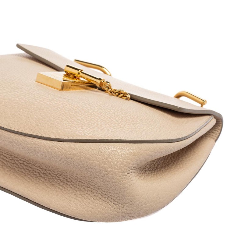 Chloé Cream Leather Medium Drew Shoulder Bag For Sale at 1stDibs
