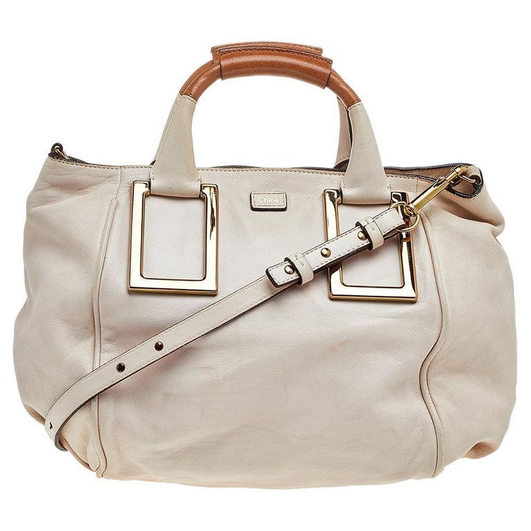 Chloe Cream Leather Medium Ethel Satchel For Sale at 1stDibs