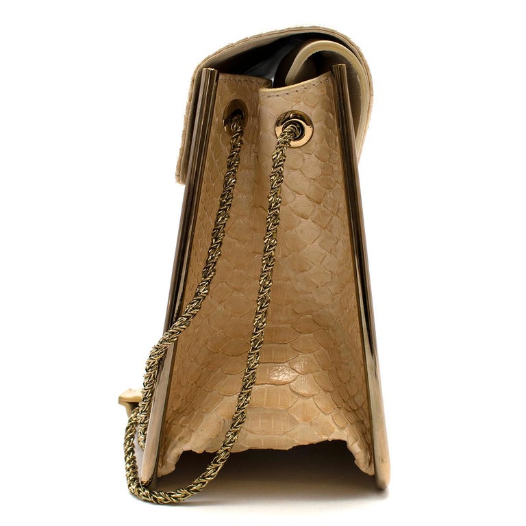 Chloe Cream Python Skin Flap Shoulder Bag For Sale at 1stDibs | chloe ...