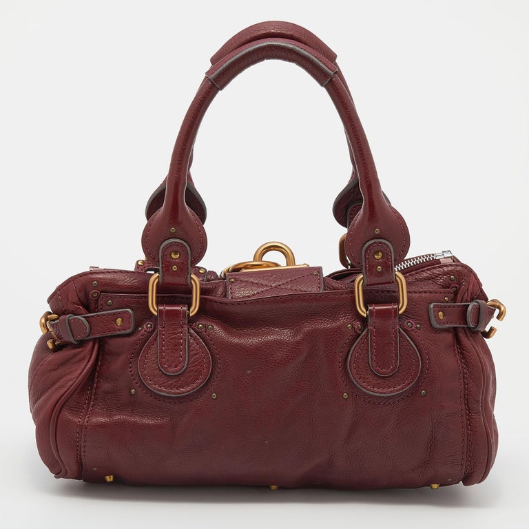 Chloe Crimson Red Leather Medium Paddington Satchel For Sale at 1stDibs