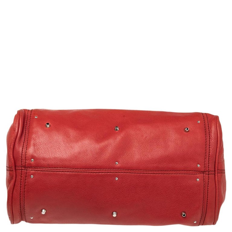 Chloe Crimson Red Leather Medium Paddington Satchel at 1stDibs