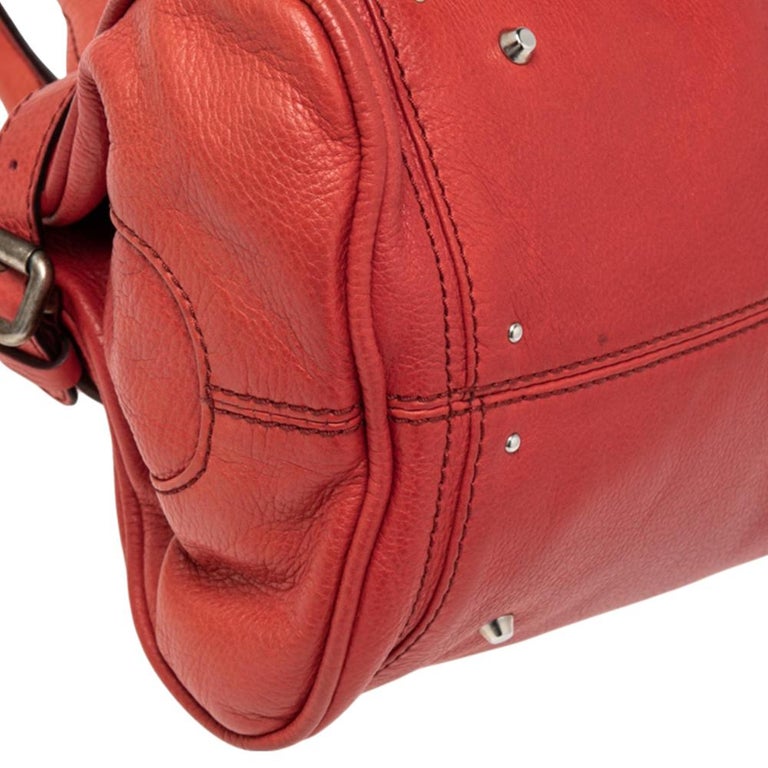 Chloe Crimson Red Leather Medium Paddington Satchel at 1stDibs