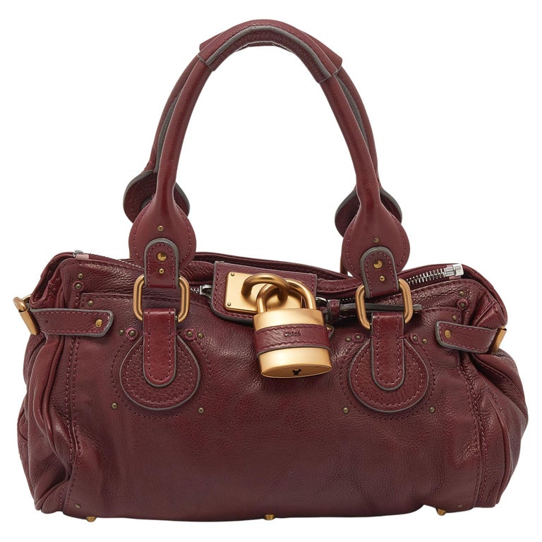 Chloe Crimson Red Leather Medium Paddington Satchel For Sale at 1stDibs