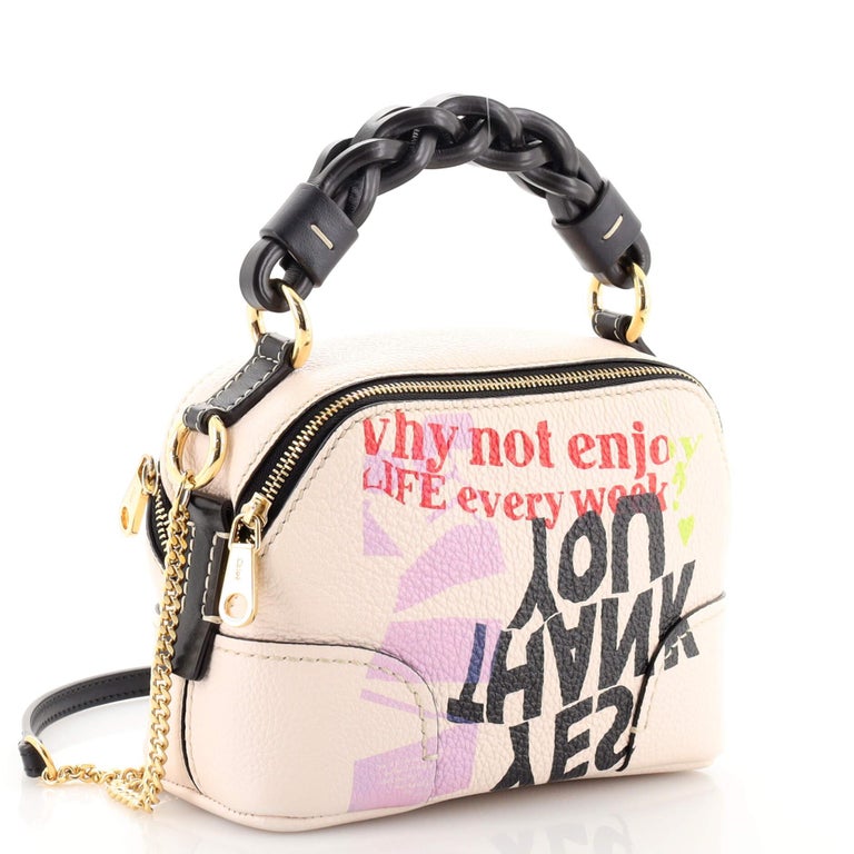 Chloe Daria Chain Bag Print Leather Mini For Sale at 1stDibs
