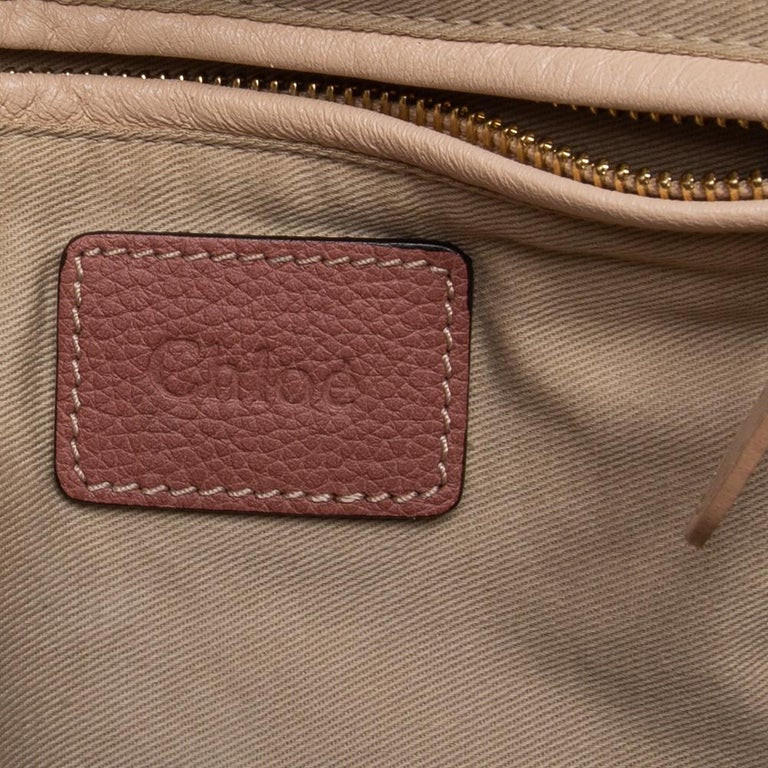Chloe Dark Beige Leather Large Paraty Shoulder Bag For Sale at 1stDibs