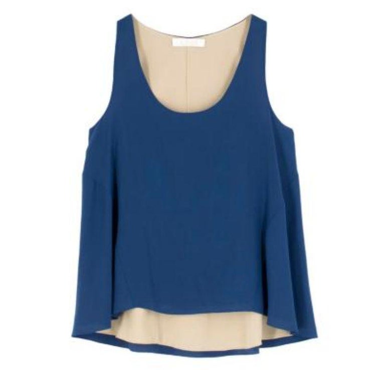 Chloe draped blue silk top - New Season For Sale at 1stDibs