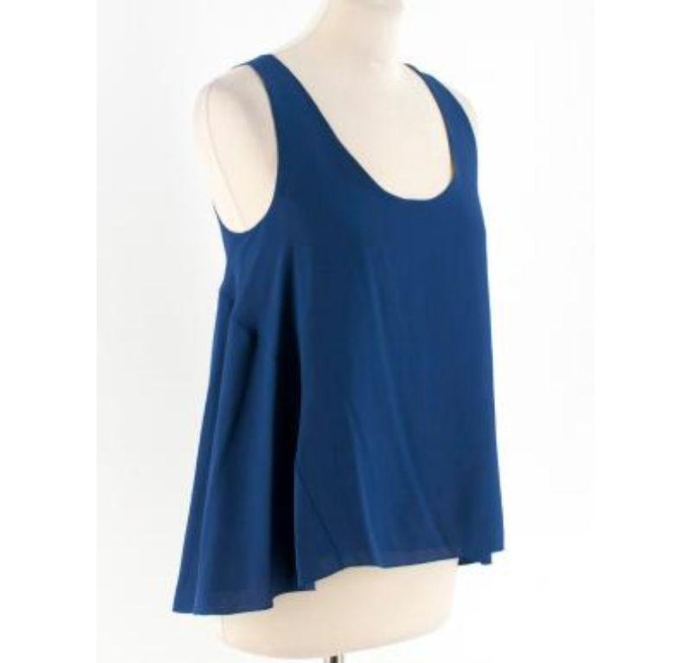 Chloe draped blue silk top - New Season For Sale at 1stDibs