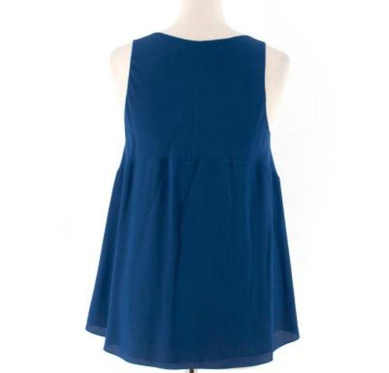 Chloe draped blue silk top - New Season For Sale at 1stDibs