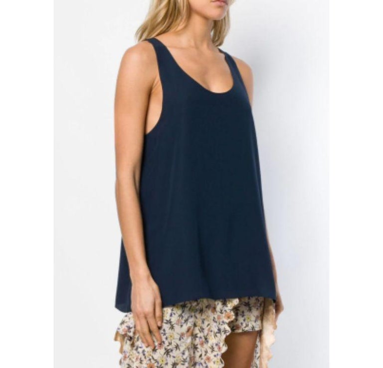 Chloe draped blue silk top - New Season For Sale at 1stDibs