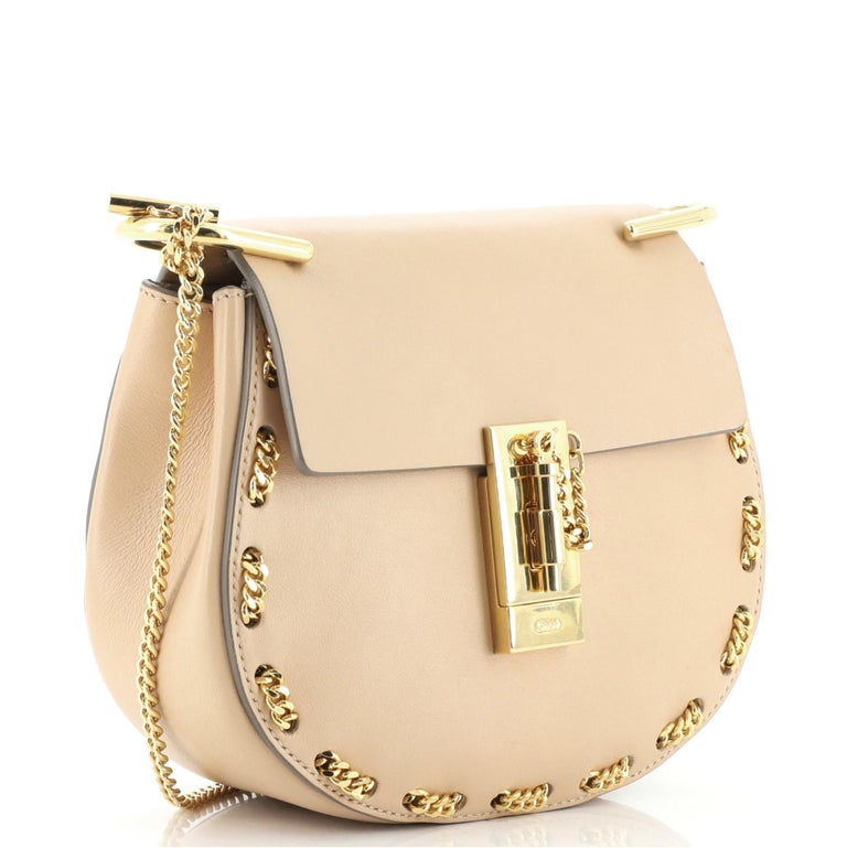 Chloe Drew Crossbody Bag Chain Embellished Leather Mini at 1stDibs