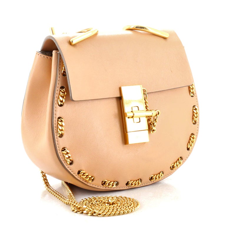 Chloe Drew Crossbody Bag Chain Embellished Leather Mini For Sale at 1stDibs
