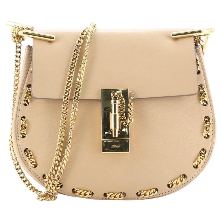 Chloe Drew Crossbody Bag Chain Embellished Leather Mini at 1stDibs