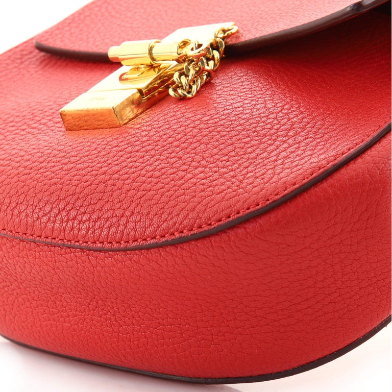 Chloe Drew Crossbody Bag Leather and Suede Mini For Sale at 1stDibs