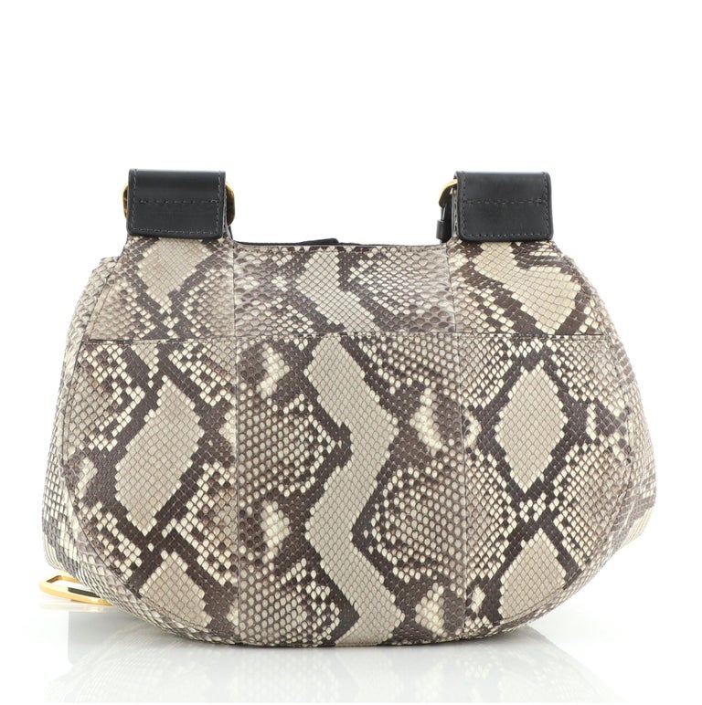 Chloe Drew Messenger Bag Python Medium Blue, Neutral For Sale at 1stDibs
