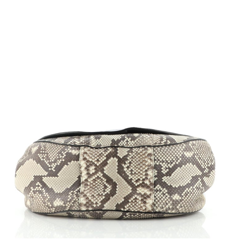 Chloe Drew Messenger Bag Python Medium Blue, Neutral For Sale at 1stDibs