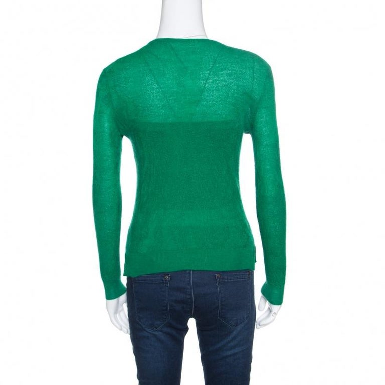 Chloe Emerald Green Tea Cashmere and Silk Textured Sweater S at 1stDibs ...