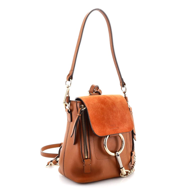Chloe Faye Backpack Leather and Suede Mini For Sale at 1stDibs