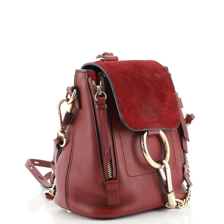 Chloe Faye Backpack Leather and Suede Mini For Sale at 1stDibs
