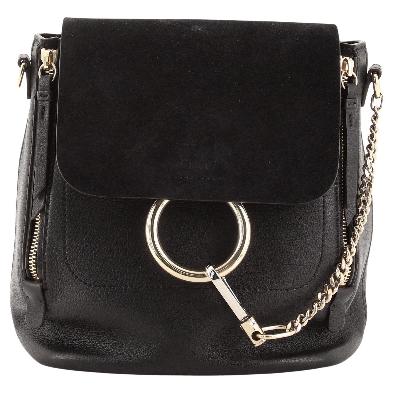 Chloe Orange Leather and Suede Mini Faye Daye Backpack For Sale at 1stDibs