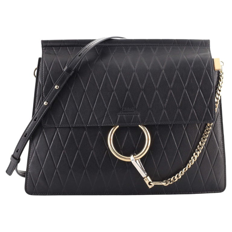 Chloe Faye Handbag Embossed Leather Medium For Sale at 1stDibs