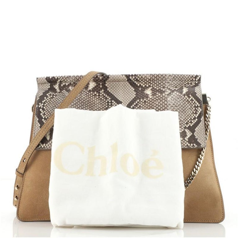 Chloe Faye Shoulder Bag Python and Suede Medium at 1stDibs