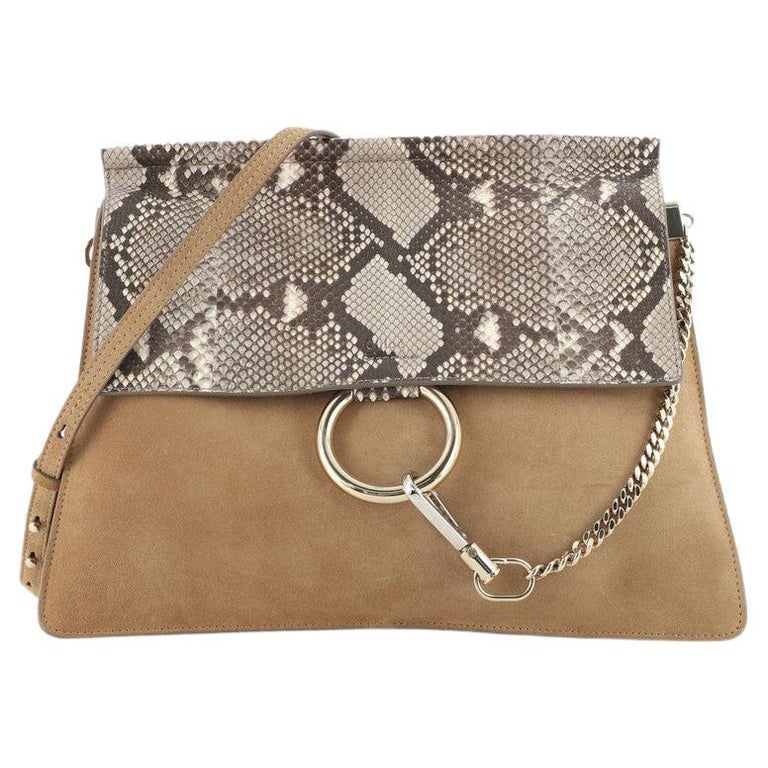 Chloe Faye Shoulder Bag Python and Suede Medium at 1stDibs
