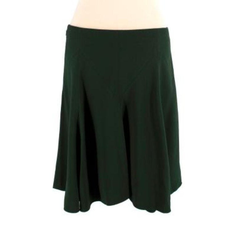 Chloe Forest Green Pleated Skirt For Sale at 1stDibs
