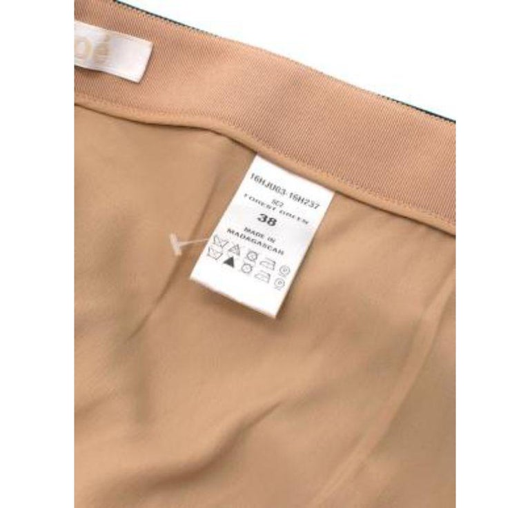 Chloe Forest Green Pleated Skirt For Sale at 1stDibs