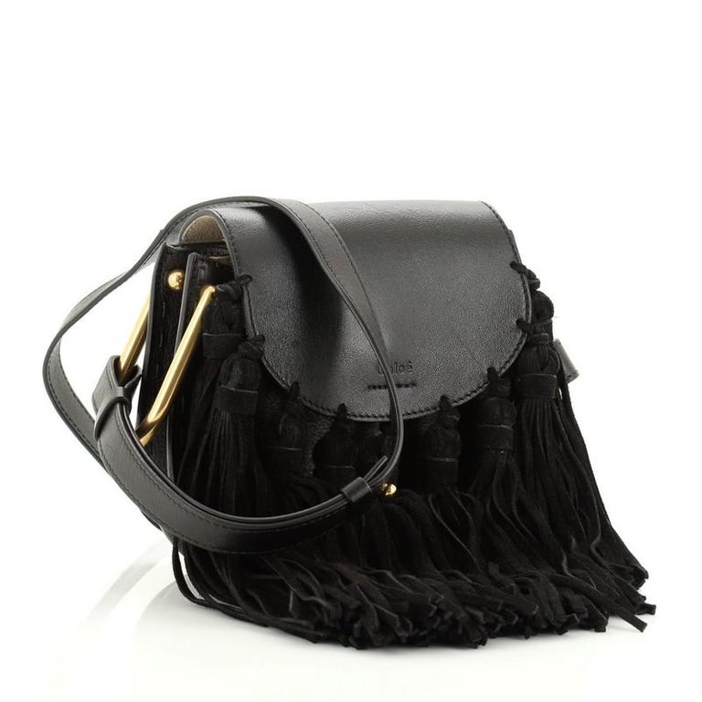 Chloe Fringe Tassel Hudson Bag Leather Mini at 1stDibs