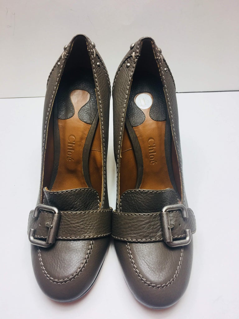 Chloe Front-Buckle Block Heel at 1stDibs