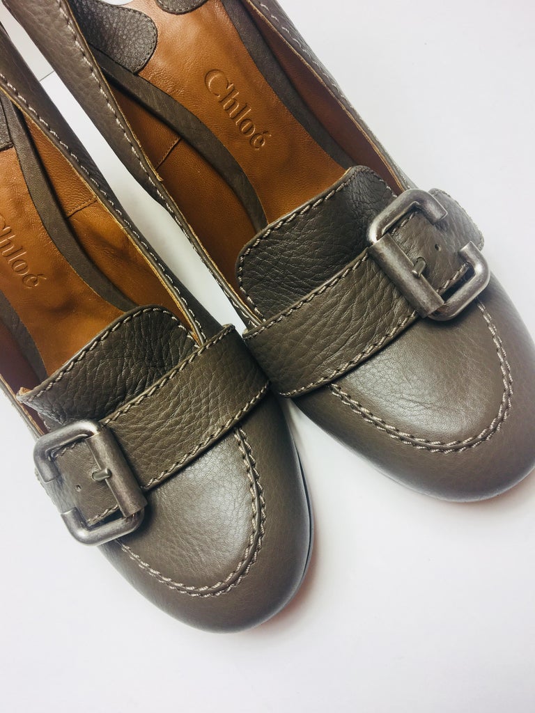 Chloe Front-Buckle Block Heel at 1stDibs