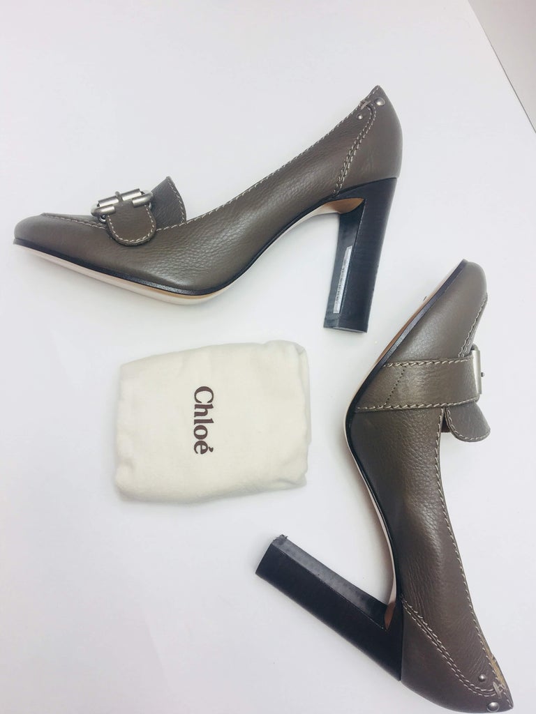 Chloe Front-Buckle Block Heel at 1stDibs