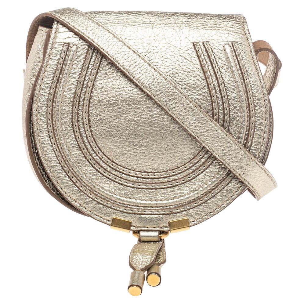 Chloe Beige Leather and Suede Pixie Round Crossbody Bag at 1stDibs