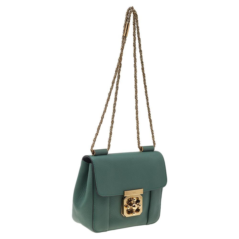 Chloe Green Leather Small Elsie Shoulder Bag at 1stDibs