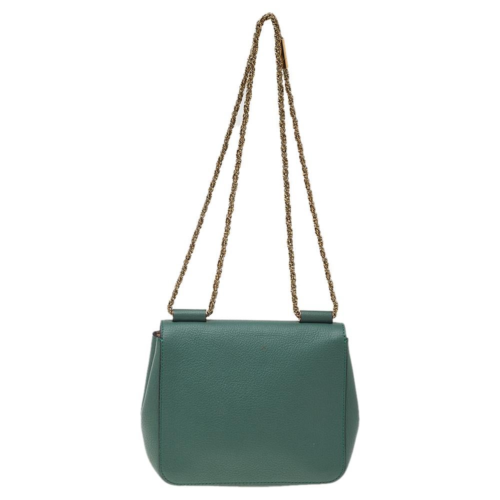 Chloe Green Leather Small Elsie Shoulder Bag at 1stDibs