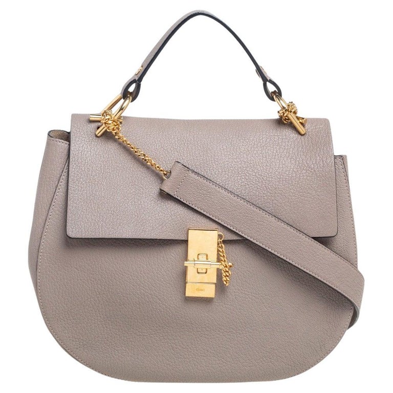 Chloe Grey Leather Large Drew Shoulder Bag at 1stDibs